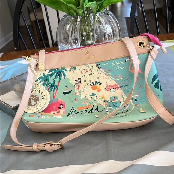 Spartina 449 | Bags | Spartina 449 Florida Map Crossbody Bag Pink And ...
